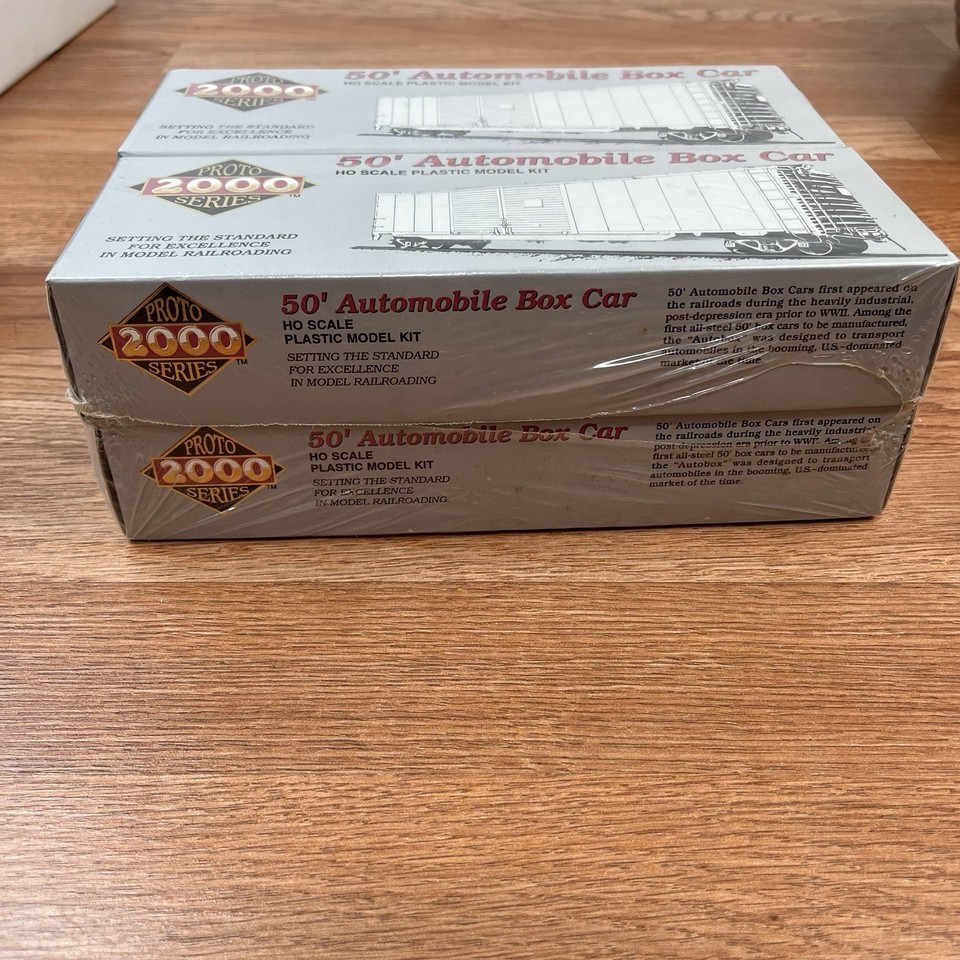 Proto 2000 Series 4 Pack 50' Automobile Box Car HO Scale Plastic Model ...