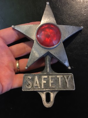 License Plate Safety Star Topper Frame HOTROD Auto Car Truck Metal ...