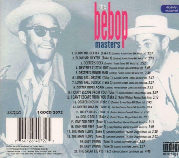 Dexter Gordon/Wardell Gray(CD Album)The Bebop Masters-Indigo-1GOCD 2072 ...