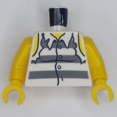 Lego Torso Town Prisoner Shirt with Prison Stripes and Torn Sleeves ...