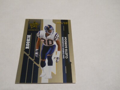 CLETIS GORDON 990/999 ROOKIE CARD SAN DIEGO CHARGERS 2006 LEAF R&S ...