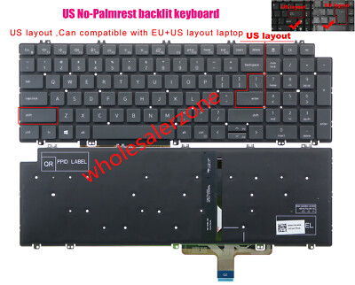 US backlit keyboard for Dell Precision 3570 3571 3580 3581 7670 7680 ...