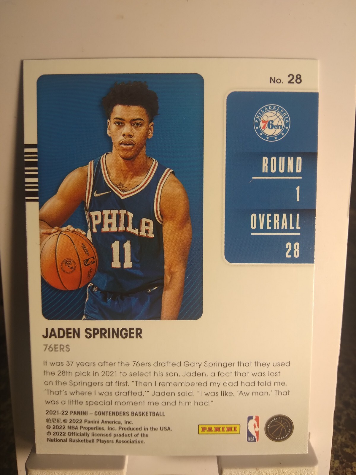 2021-22 Panini Contenders Jaden Springer RC 2021 Draft Class ...