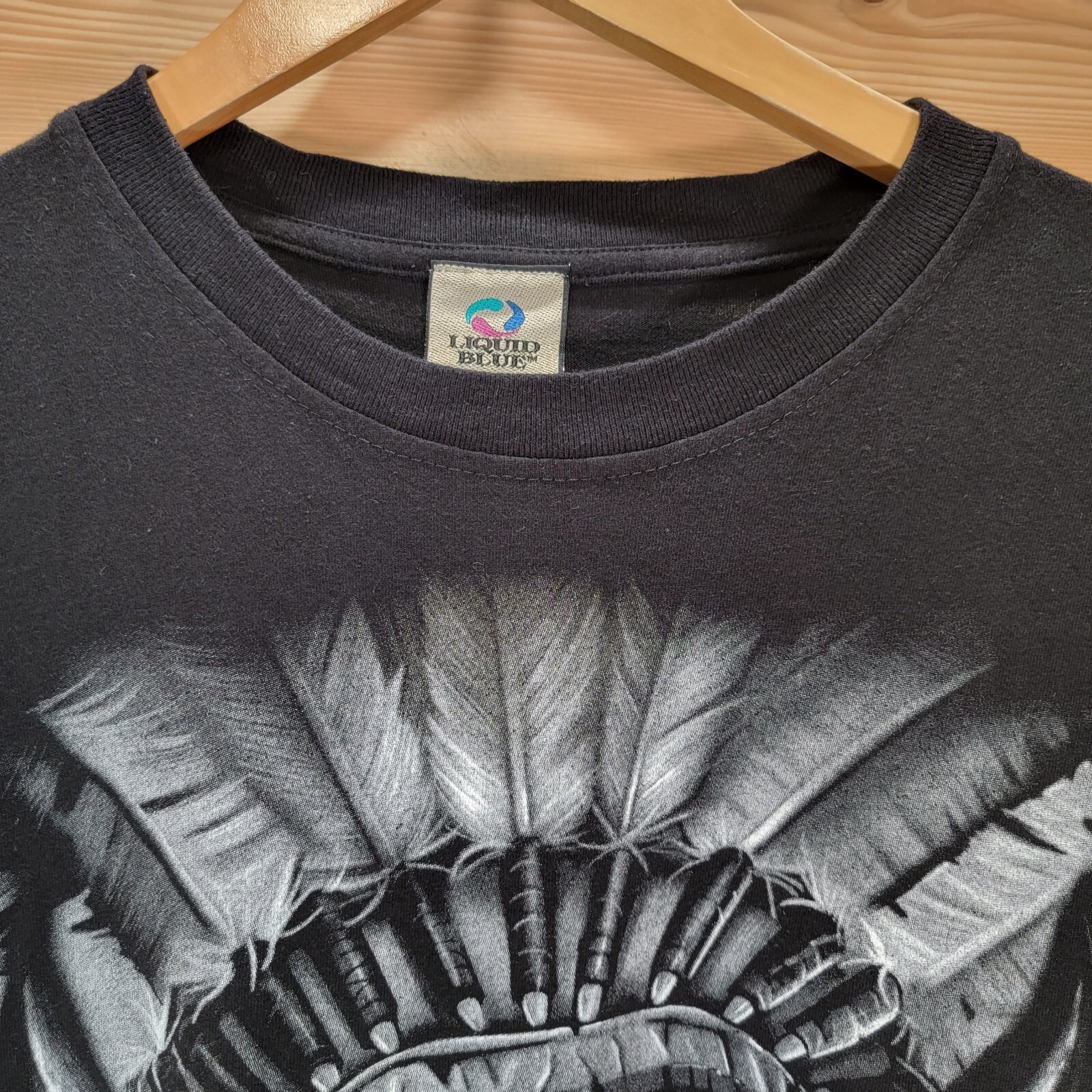 Vintage Y2k LIQUID BLUE Skeleton Native Indian Chief … - Gem