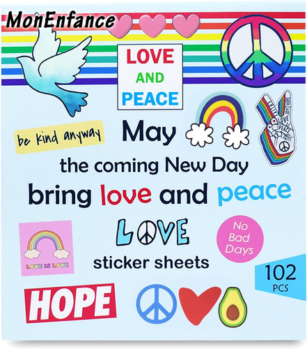 Sticker Book 102 Pcs Fun Craft Stickers for Kids VSCO Grils Tenns 12 ...