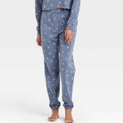 NEW Colsie Women s Floral Fleece Blue Sweatpants Size XS | eBay