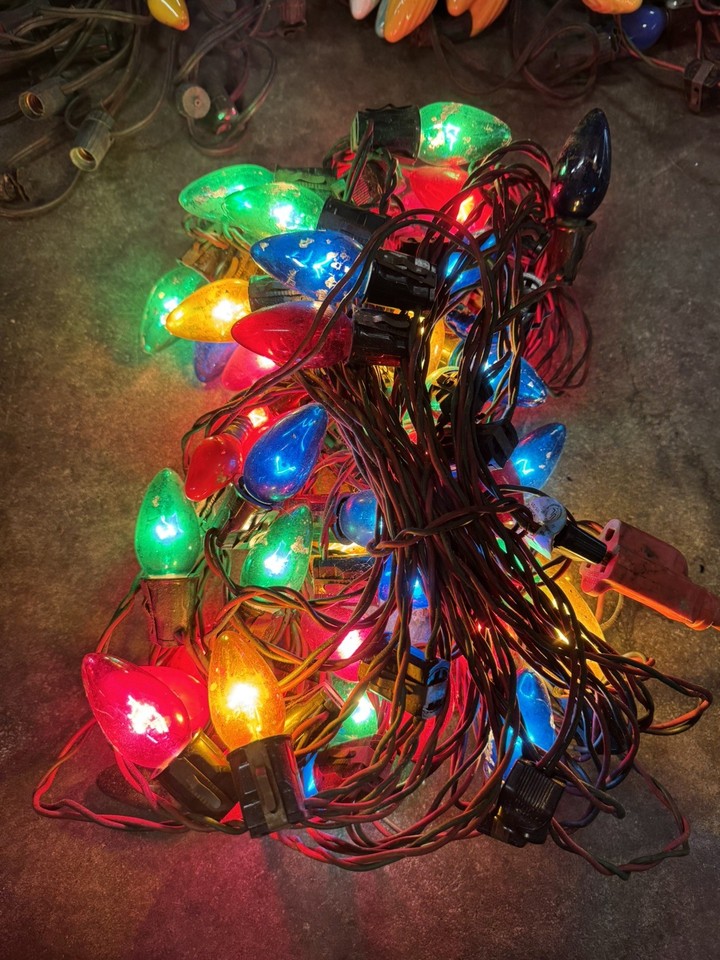 Lot Of 12 Vintage Christmas String Lights C7 C9 & More Tested Noma ...