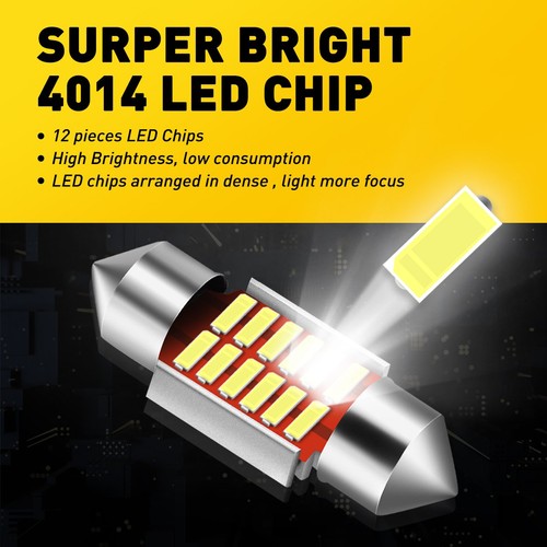 2x 12SMD LED 31MM FESTOON INTERIOR DOME LIGHT MAP BULB GLOBE AU CAR 4WD ...