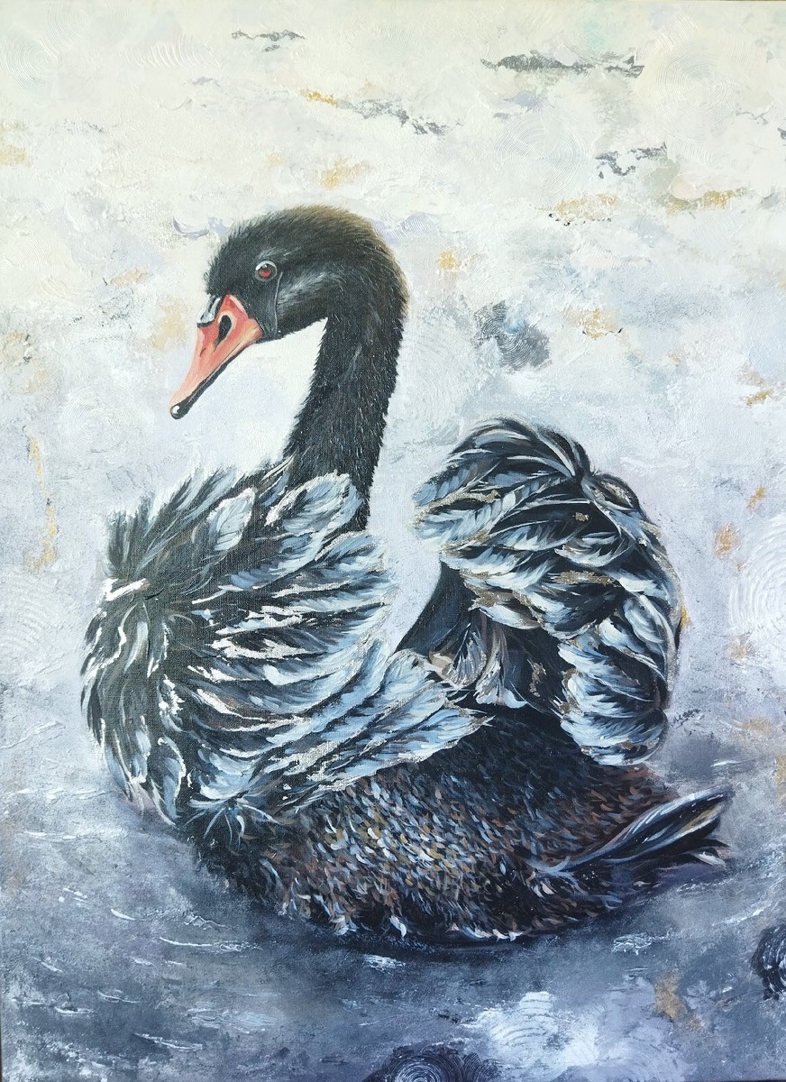 Abstract Swan Painting