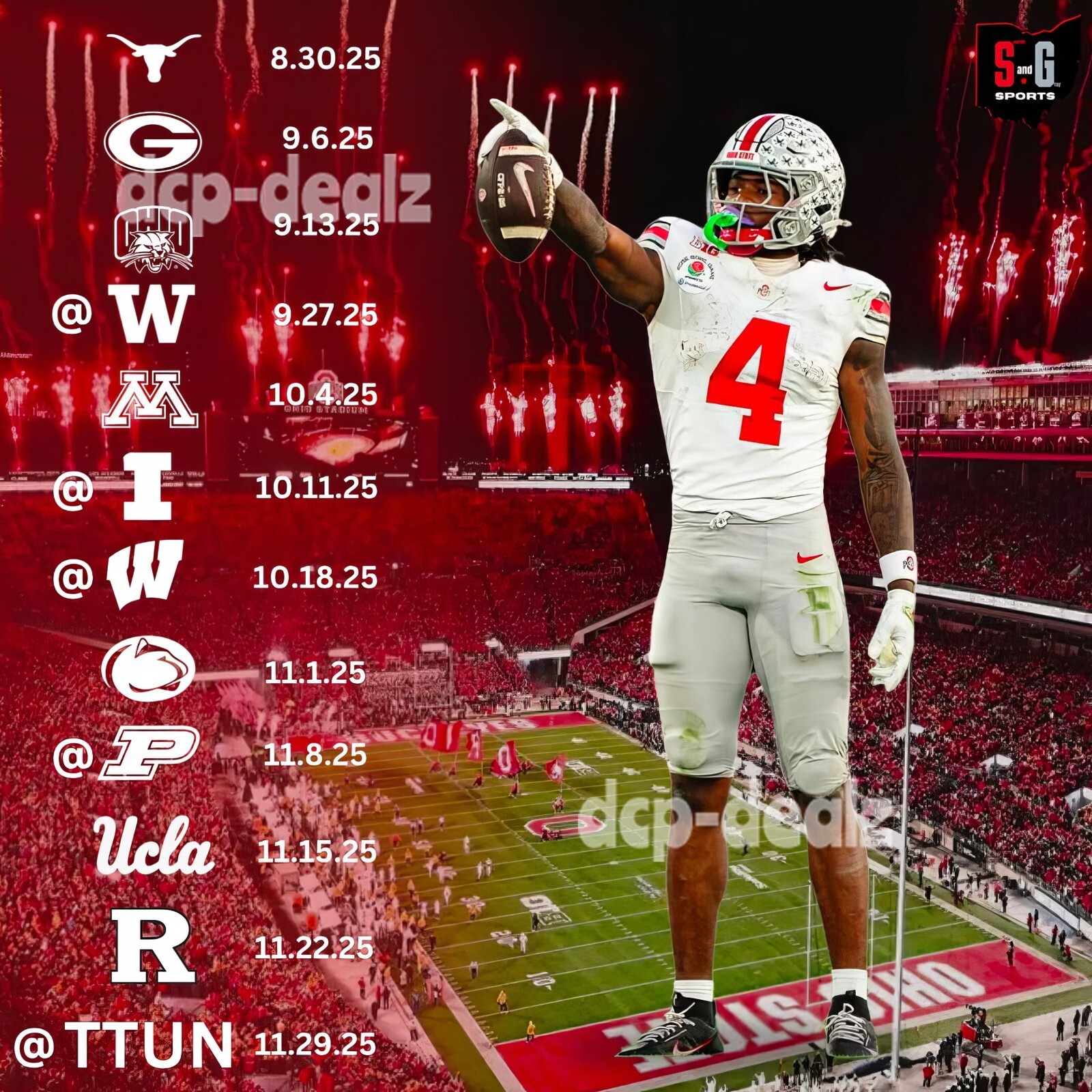 OHIO STATE BUCKEYES Football 2025 Schedule FRIDGE MAGNET 8" x 8" | eBay