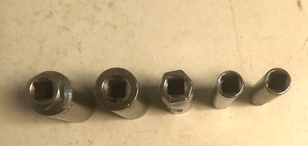 5 Craftsman Deep Well Sockets 3/8" Drive 6 Point Vtg 13/16 3/4 5/8 7/16 ...