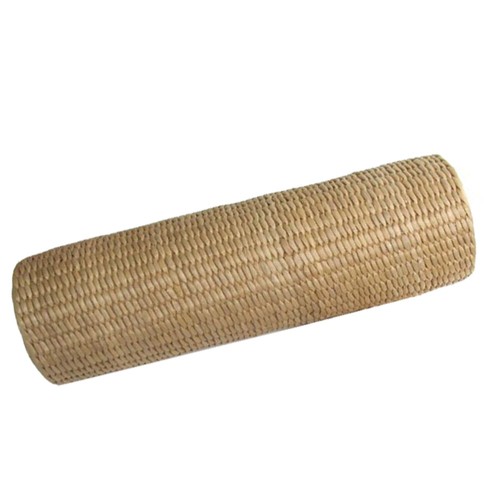 1Pc Natural Straw Braid Pillow Cylinder Shape Pillow (Beige) Cattail ...