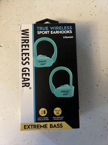 Sport Bluetooth Headset Blue Wireless Earbud Stereo Headphone Ear Hook ...