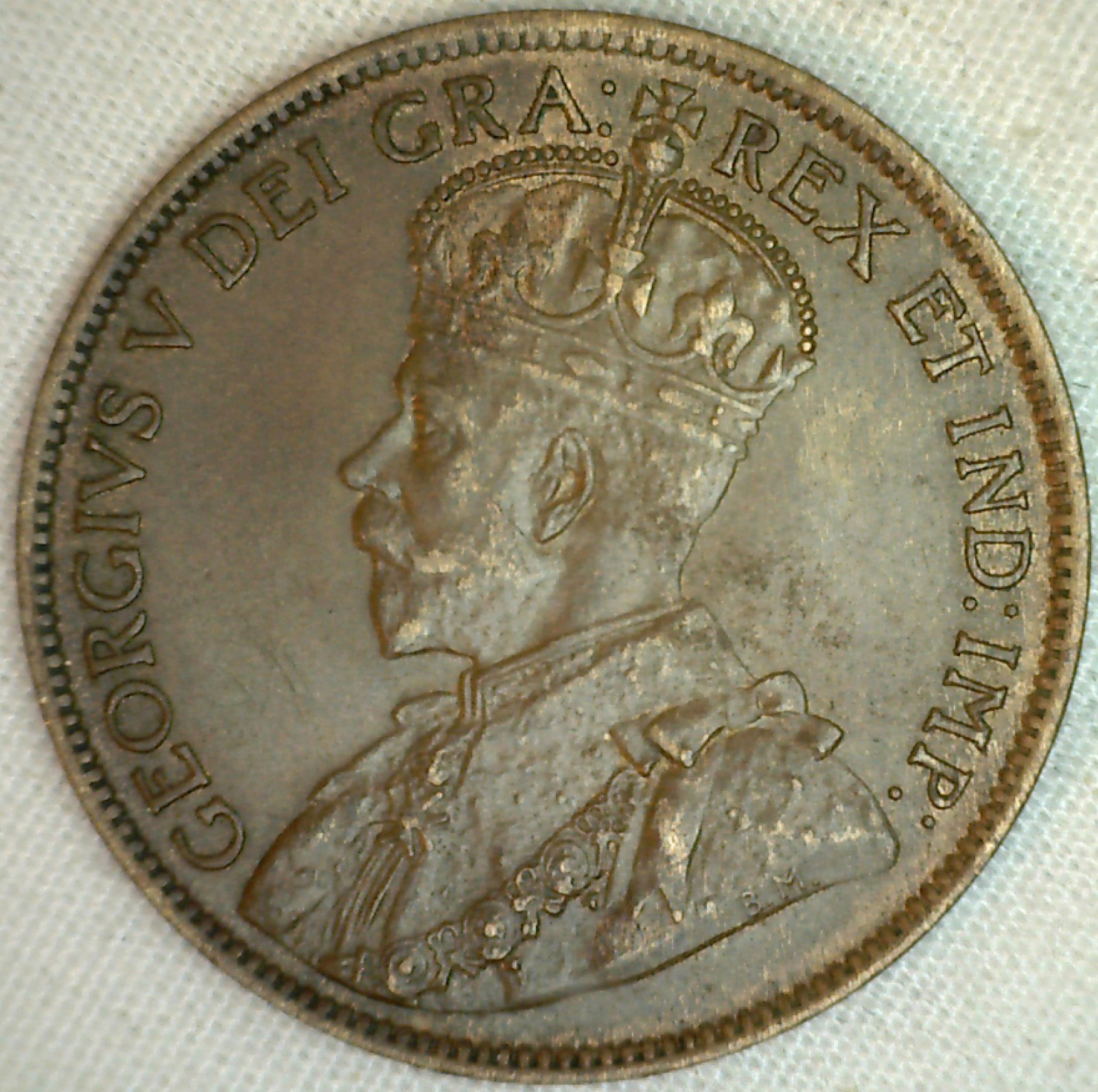 1913 Copper Canadian Large Cent Coin 1-Cent Canada Almost Uncirculated ...