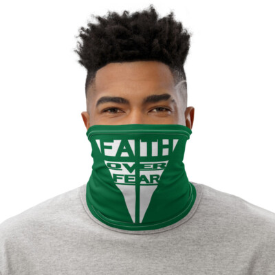 NEW Faith Over Fear Face Mask Neck Gaiter Green | eBay