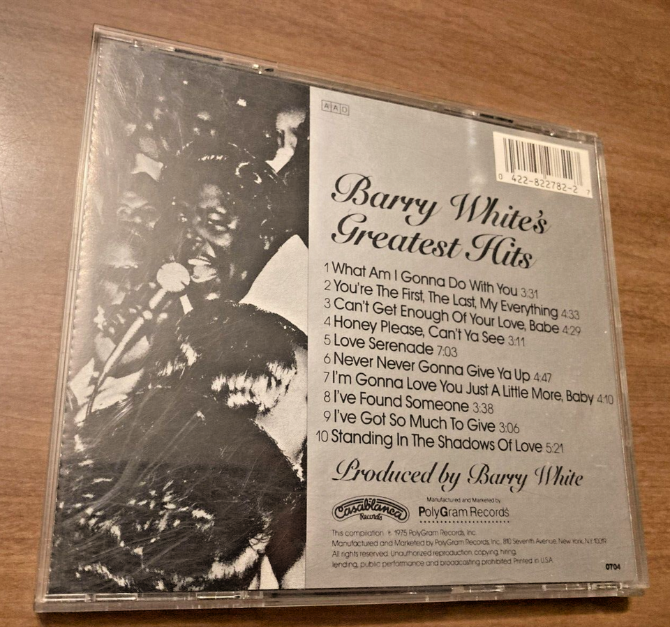 Barry White’s Greatest Hits Casablanca Records, Copyright 1975 PolyGram ...