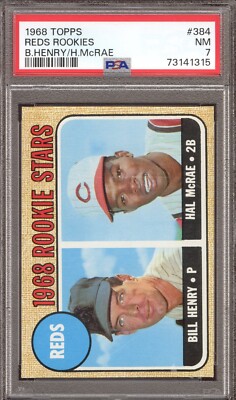 1968 Topps #384 Hal McRae RC - PSA NM 7 - Cincinnati Reds - VSCARDS | eBay