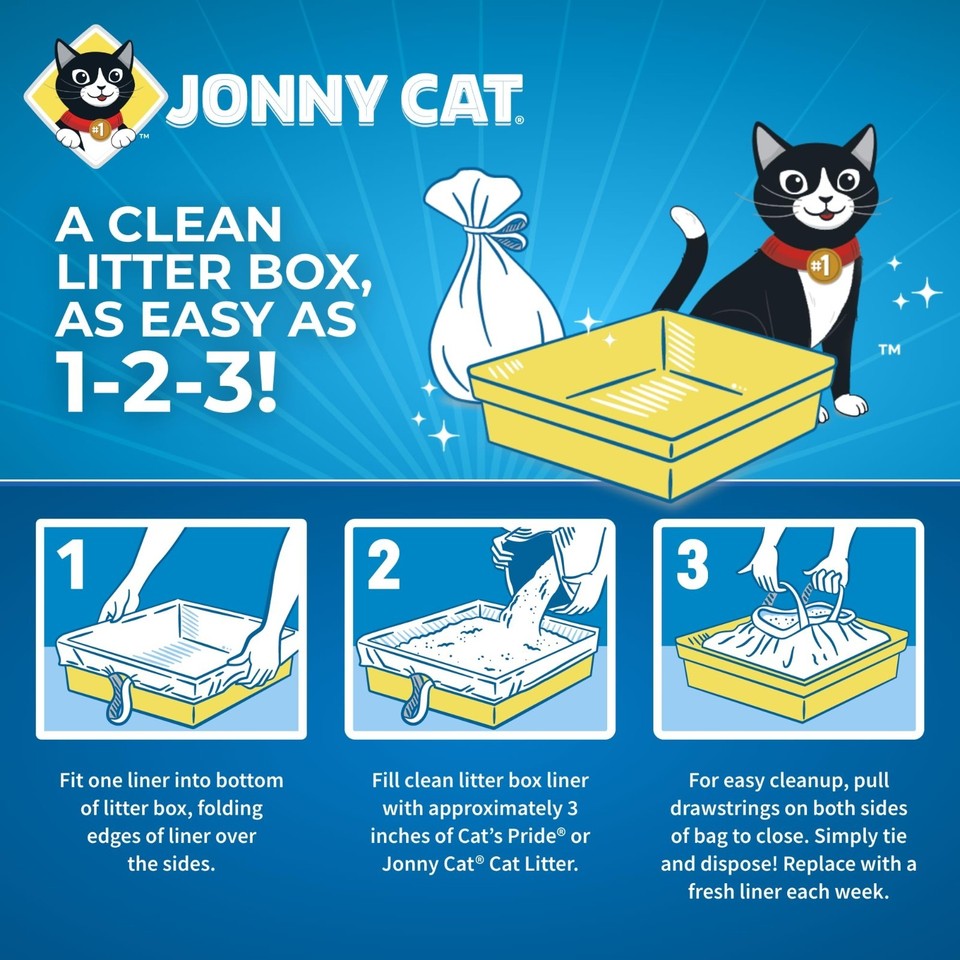 Jonny Cat Litter Box Liners: Fresh Scent - Heavy Duty - Tear & Leak ...