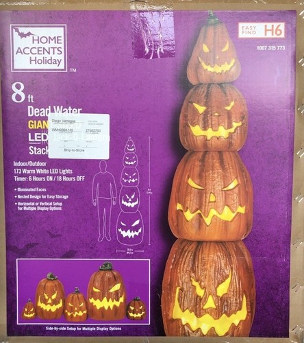 Home Accents 8 ft Giant Sized LED Jack-O-Lantern Pumpkin Stack | eBay