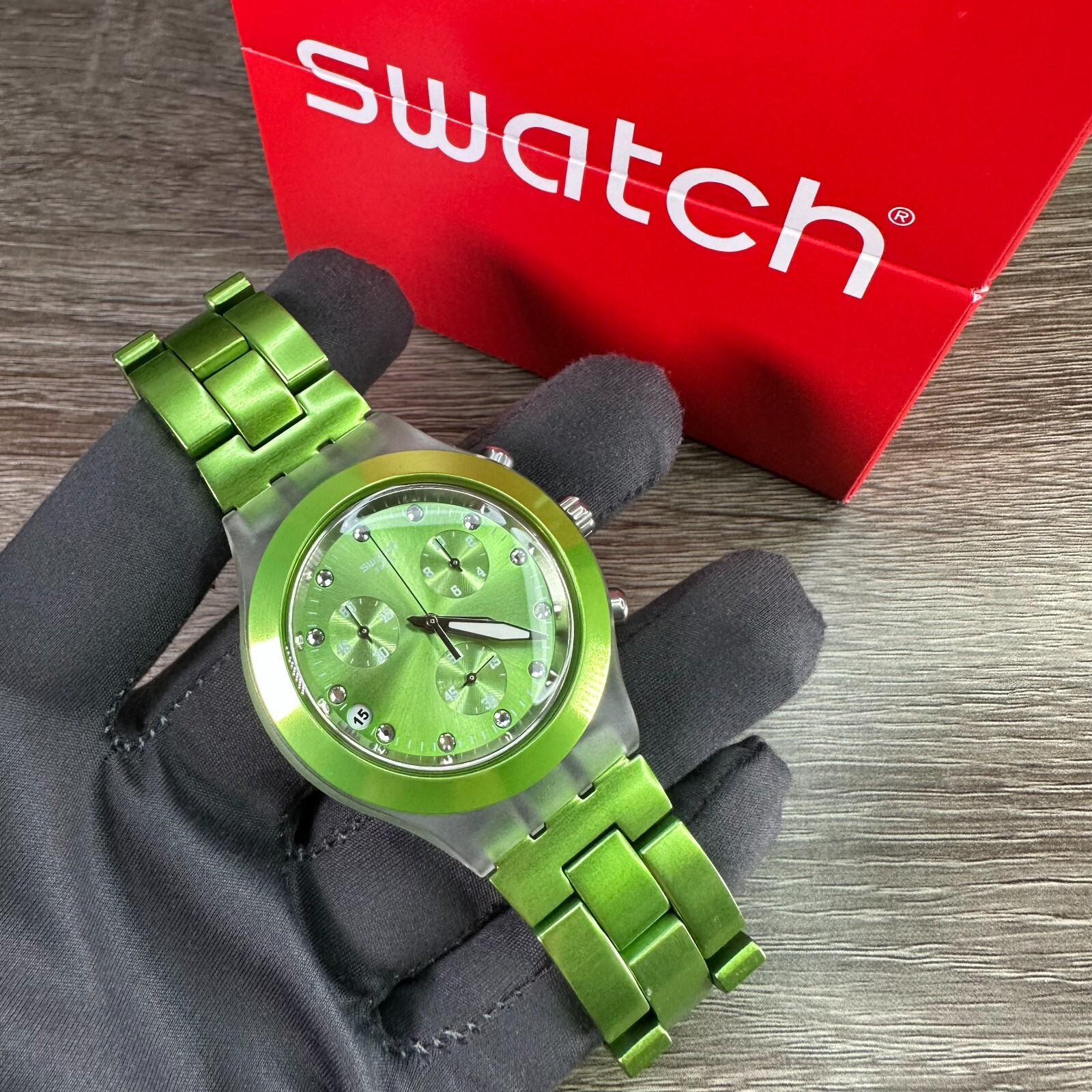 NEW LIMITED EDITION Swatch FULL BLOODED Chronograph Dial Aluminum Swiss ...
