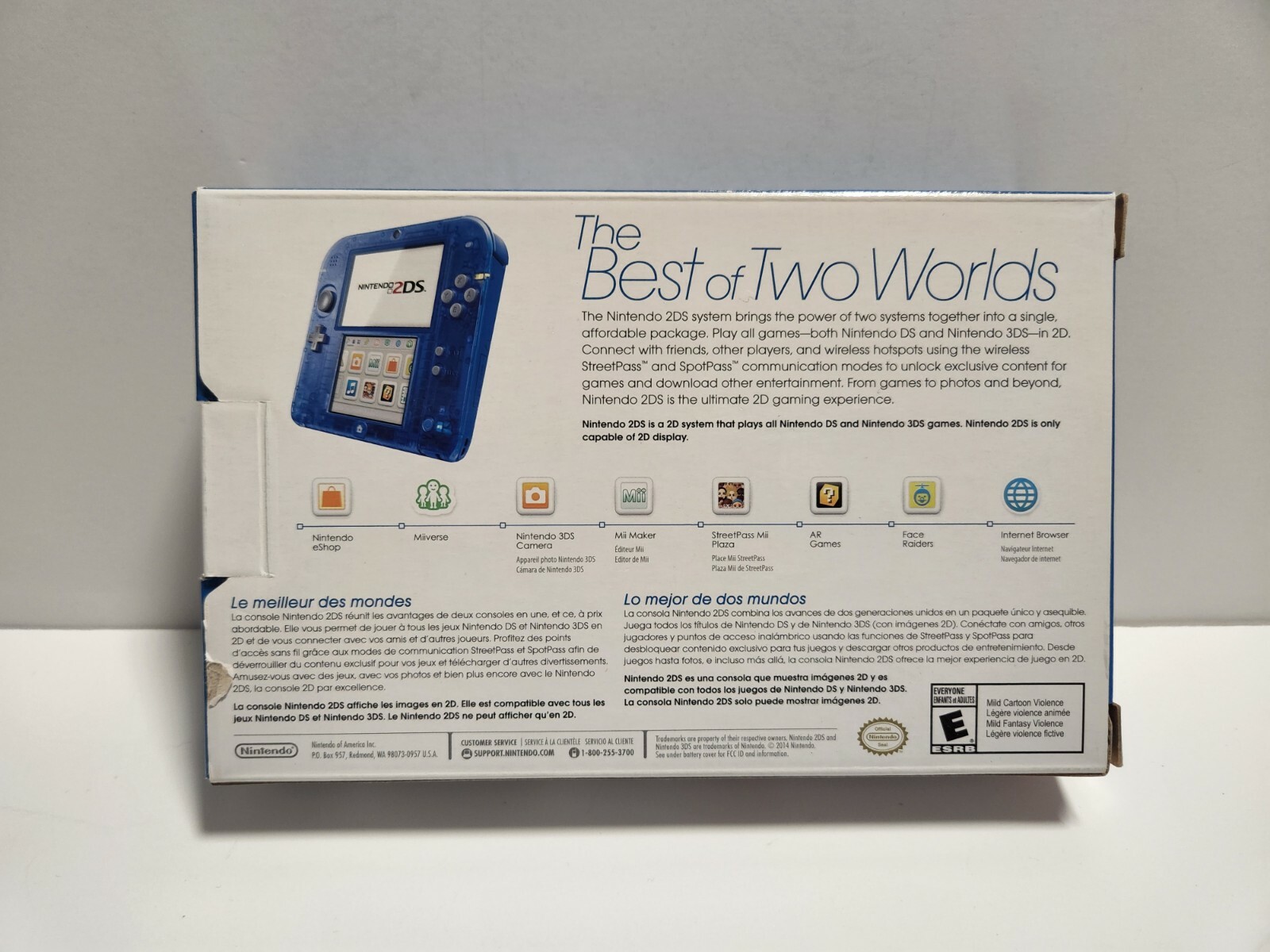 Nintendo 2DS Crystal Blue Handheld Console Bundle with Original Box ...