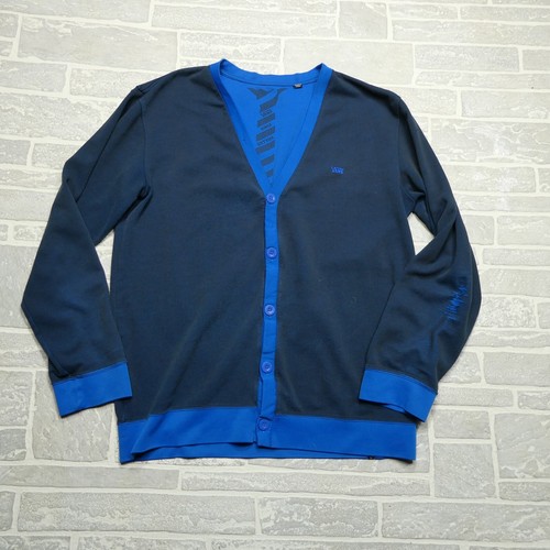 VINTAGE Vans Sweater Size XL Blue Cardigan Knit Sweatshirt Ironic ...