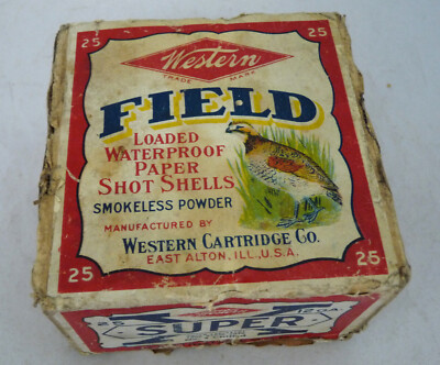 Vintage Western Field 12 Ga shot shell box empty bird Super X ...