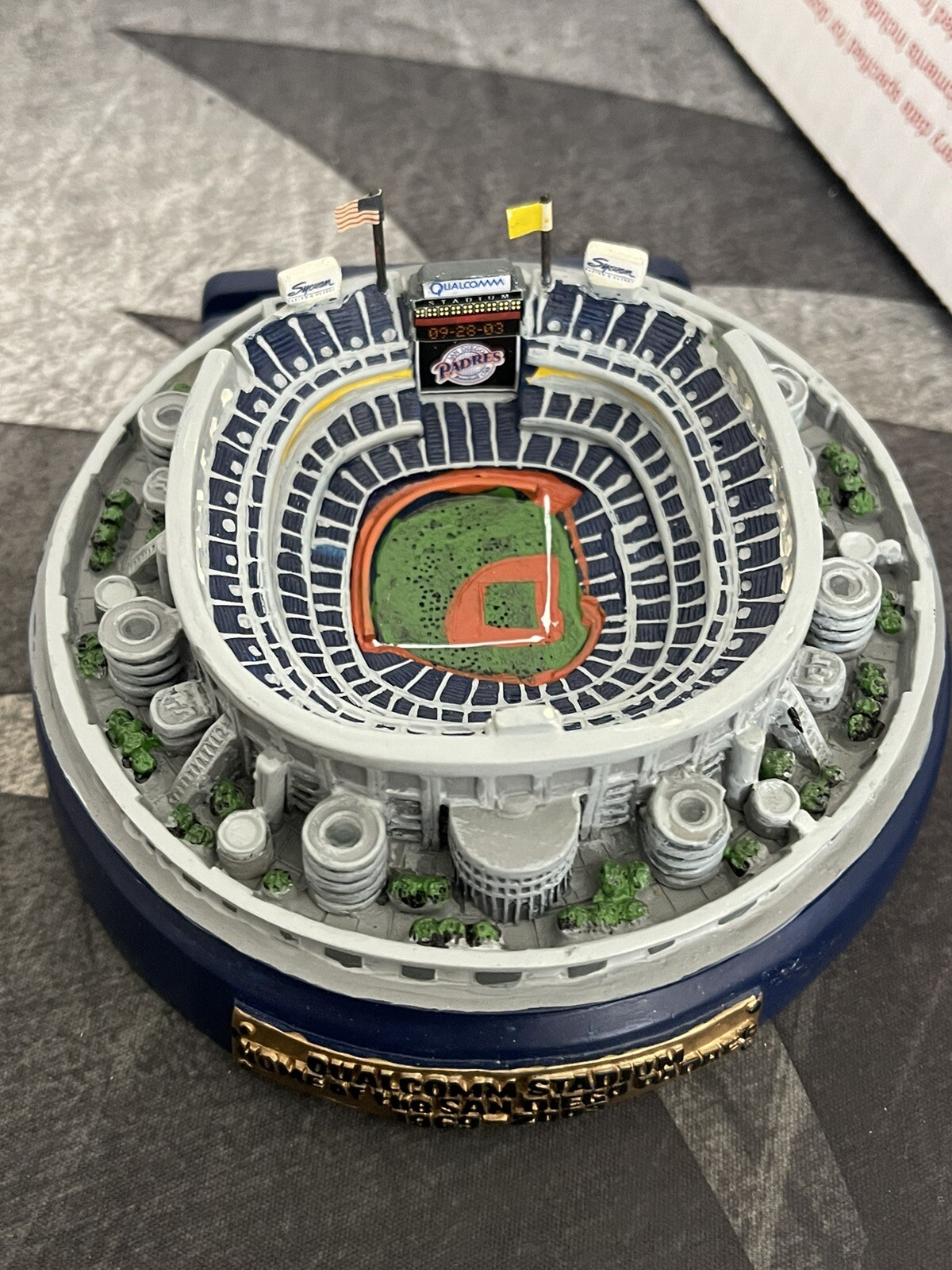 SAN DIEGO PADRES QUALCOMM STADIUM CERAMIC Replica with LAST GAME TICKET ...