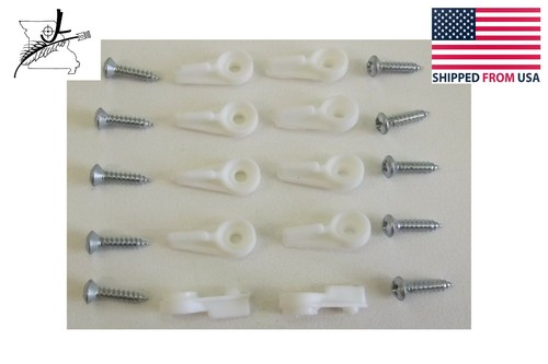 10 Window Screen Storm Clips & Screws Nylon Plastic Sash White Holder ...