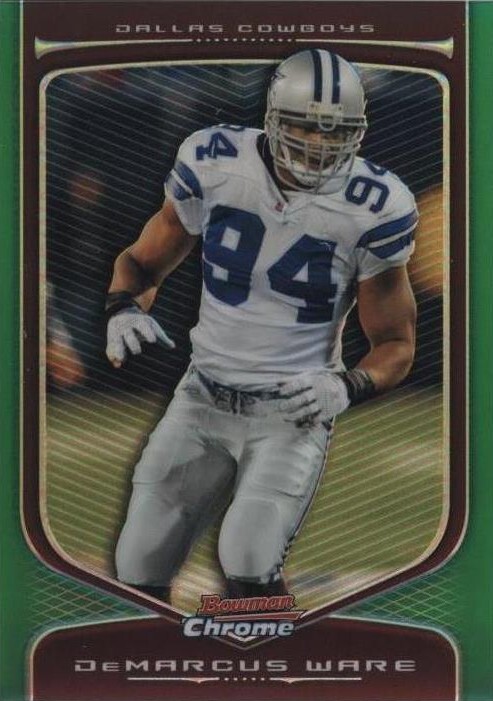 2009 Bowman Chrome - DeMarcus Ware #106 Green Refractor /99 for sale ...