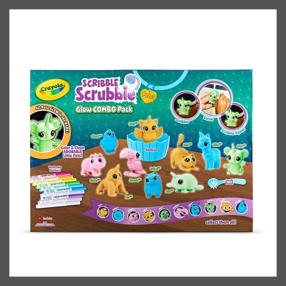 Crayola Scribble Scrubbies Glow Combo Drawing and Coloring Kit: Craft ...