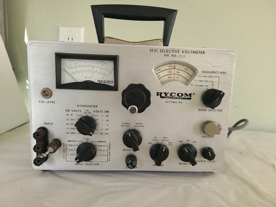 Rycom Instruments 3131 Selective Level Meter, Powers Up, AS IS UNTESTED ...