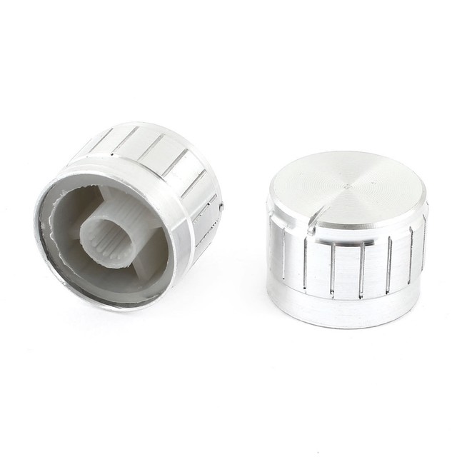 2 Pcs Aluminum Volume Control 5.5mm Shaft Potentiometer Knobs Caps 23mm ...