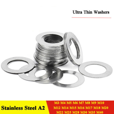 A2(304) Stainless Steel Shim Washers Flat Shims Thick 0.1/0.2/0.3/0.5mm ...