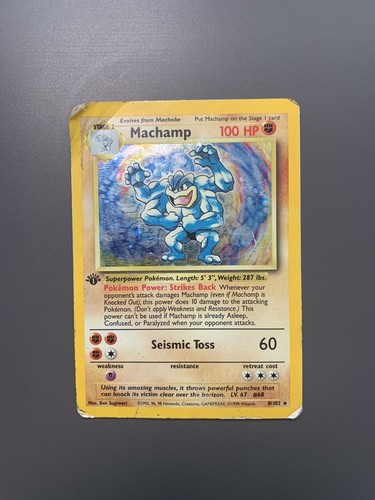 Pokémon TCG Machamp Base Set 8/102 Holo 1st Edition Holo Rare | eBay