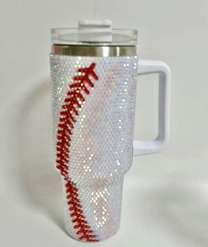 Baseball Rhinestone Bling 40 Oz Stanley Style 304 Stainless Steel ...