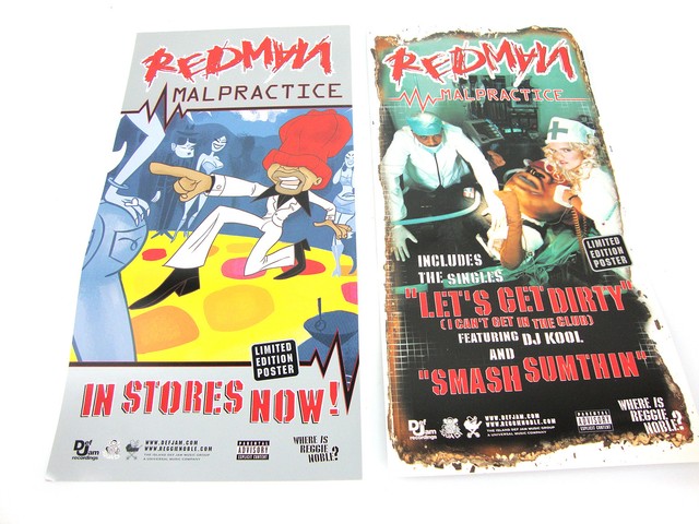 Vintage Redman Malpractice Poster 14" x 7" Two Sided Hip Hop Rap Free ...