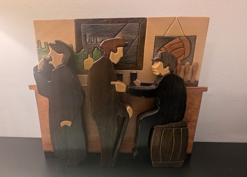 Puckane Crafts Men At Pub Wood Plaque 3D 9x10” | eBay
