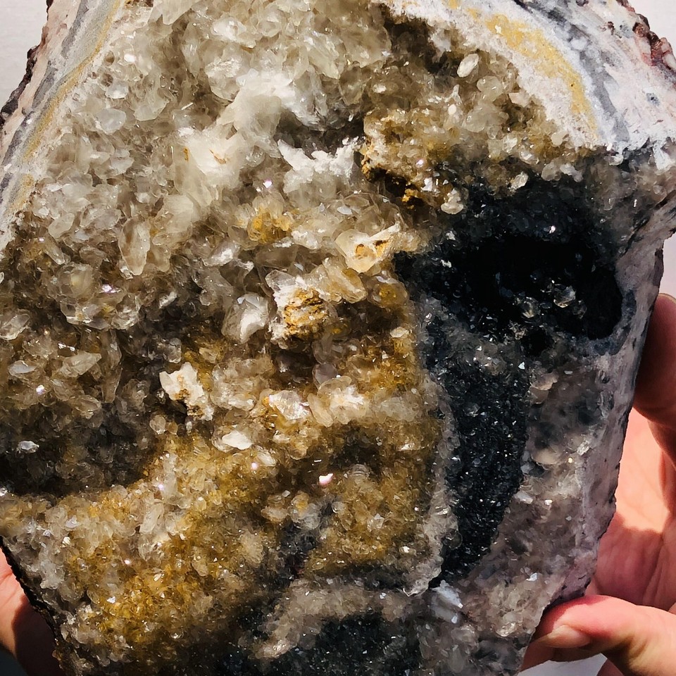 2285g Natural Red Phantom Calcite Copper Ore Symbiosis Crystal Cluster ...