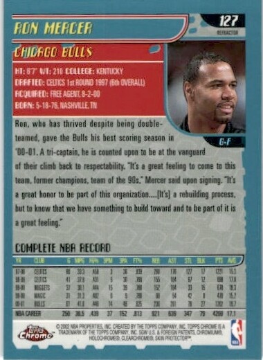 2001 Topps #127 Ron Mercer Refractor Great!! | eBay