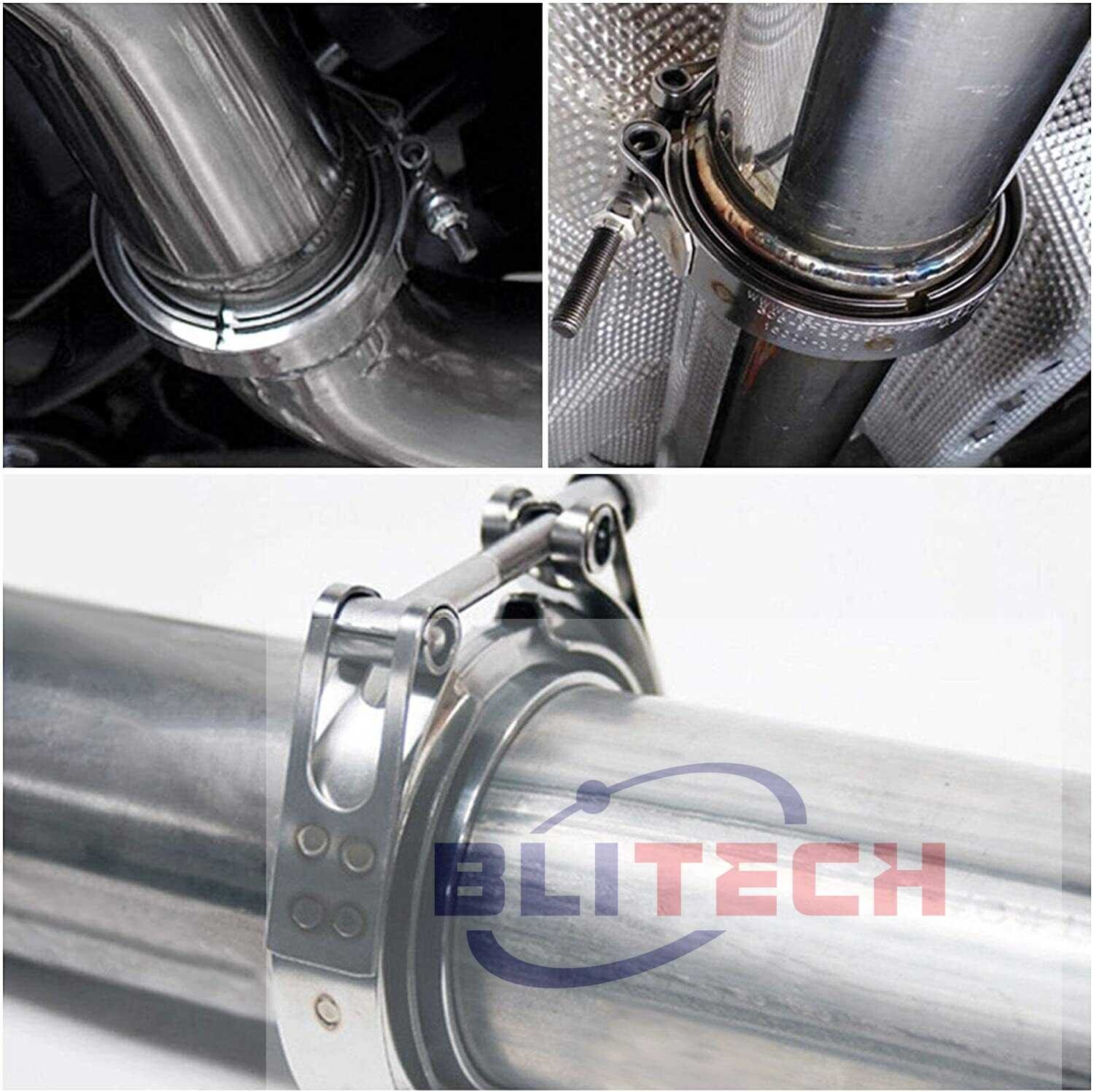 Blitech V Band Clamp 4" inch with Flange Male Female For Exhaust Pipes ...
