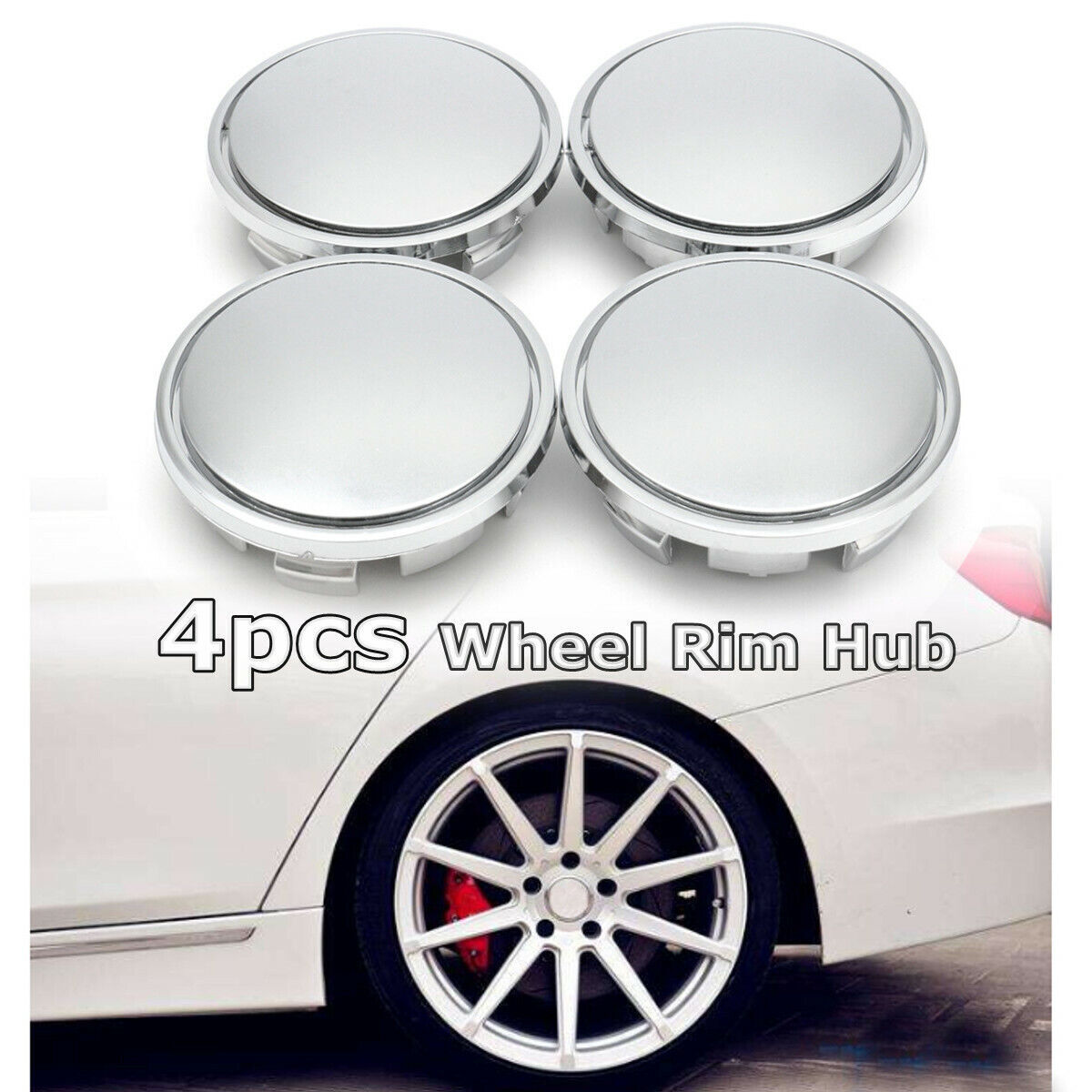 Set of 4 Silver Chrome Car Auto Rim Wheel Center Hub Cap for 65mm | eBay