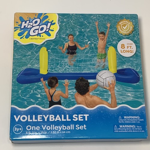 H2O Go! Inflatable Floating Volleyball Set Pool Water Game Includes ...