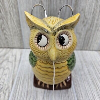 Vintage Ceramic Owl String Dispenser Scissor Holder Anthropomorphic Mid ...
