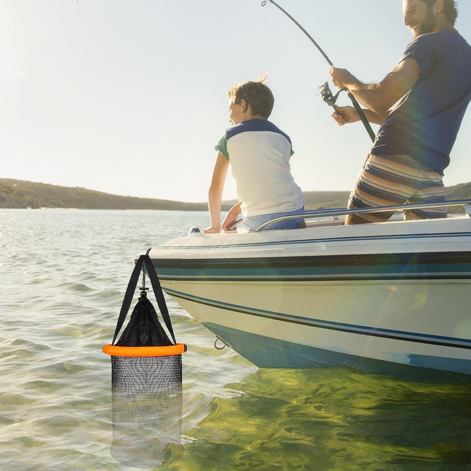 1x Floating Fishing Basket Foldable Floating Mesh Fish Basket for Live ...