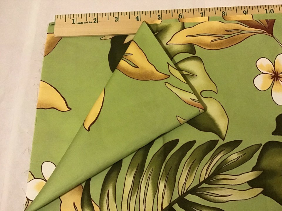 Trendtex Fabric Plumeria Tropical Hawaiian Print 2007 Approx 2.5 yards ...