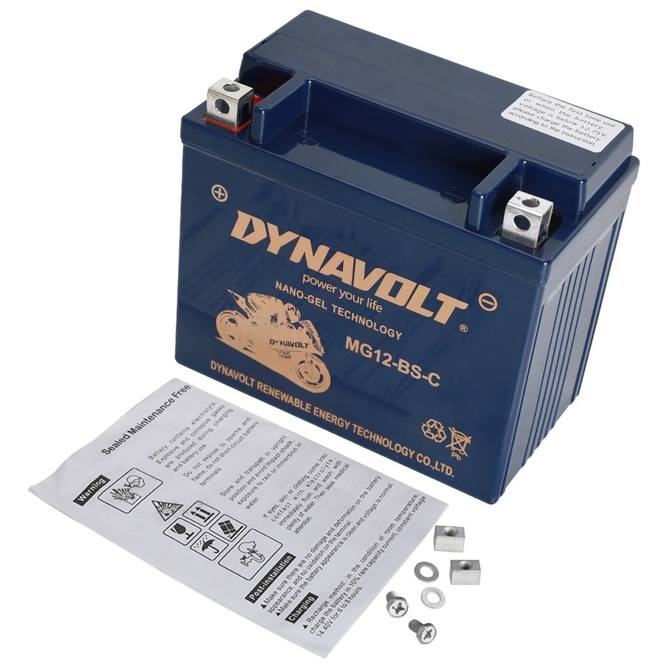 12V 12Ah YTX12-BS MG12-BS-C Motorcycle Battery for ATV UTV Quad 150cc ...