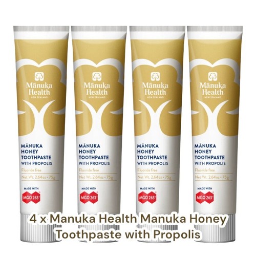 [Manuka Health] 4 x Manuka Honey MGO263+ Toothpaste with Propolis 75g ...