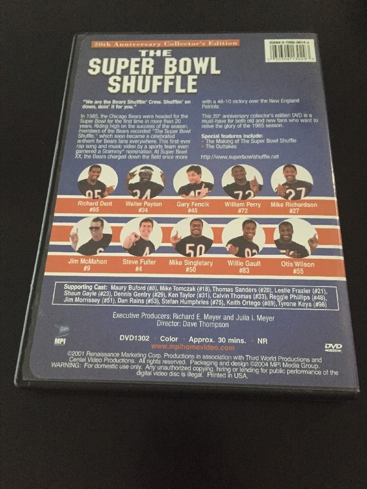 The Super Bowl Shuffle - Chicago Bears DVD 20th Anniversary Collector's ...