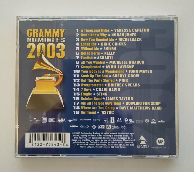 Grammy Nominees 2003 by Various Artists (CD, Feb-2003, Grammy) for sale ...